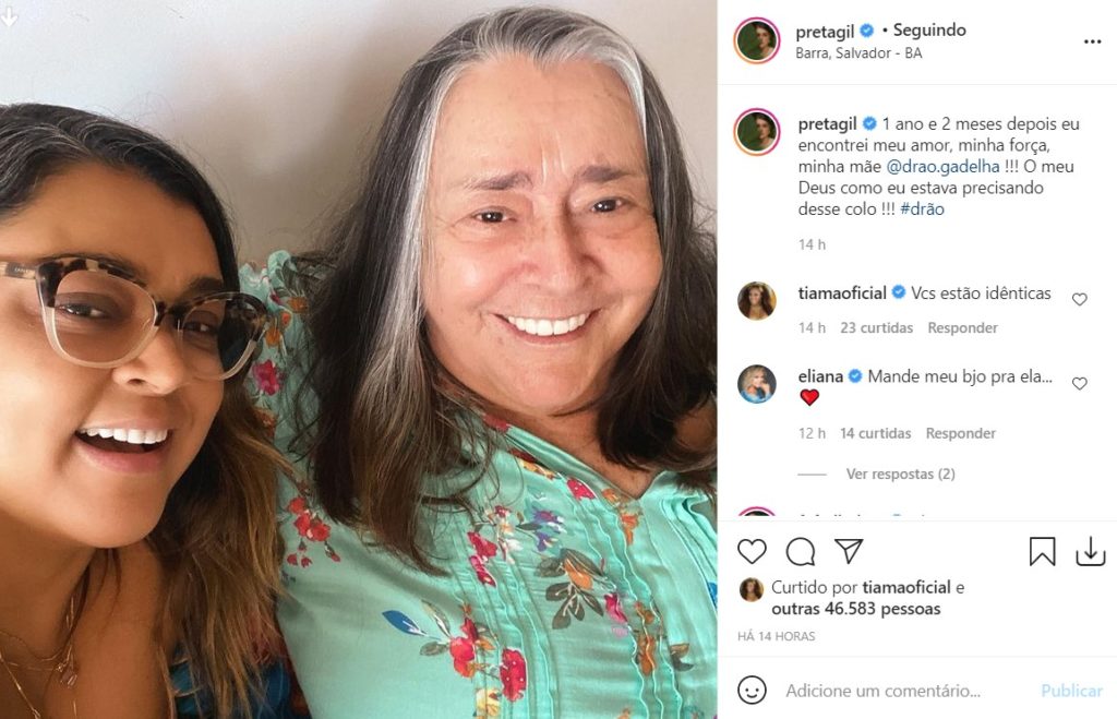 Preta Gil Celebra Reencontro Com A Mãe Depois De Mais De Um Ano Sem Vê La