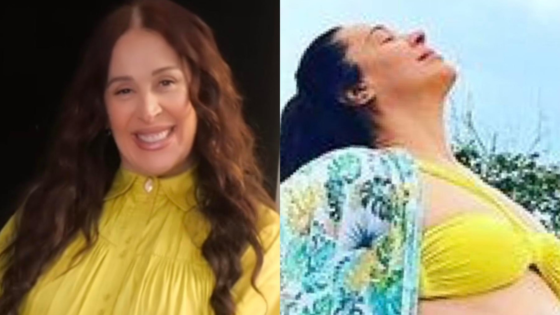 Grávida, Cláudia Raia mostra barrigão enorme em foto de biquíni