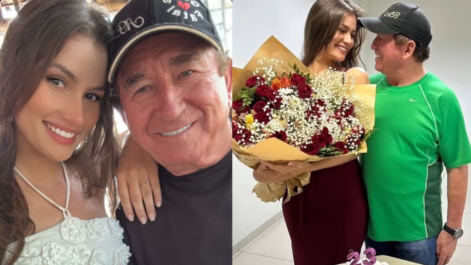 Amado Batista celebra 23 anos da namorada 50 anos mais nova